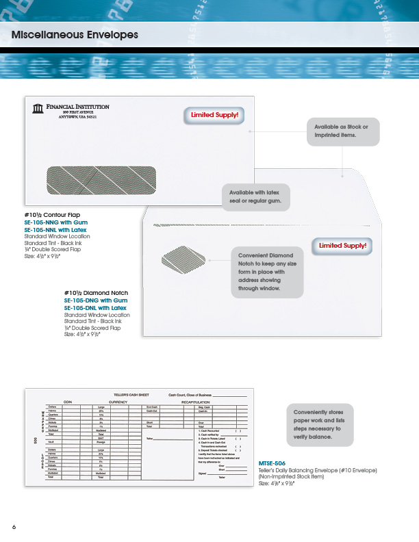 Financial Envelopes Catalog – General Financial Supply