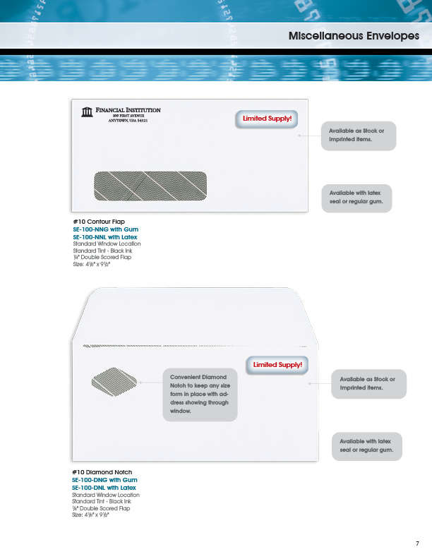 Financial Envelopes Catalog – General Financial Supply